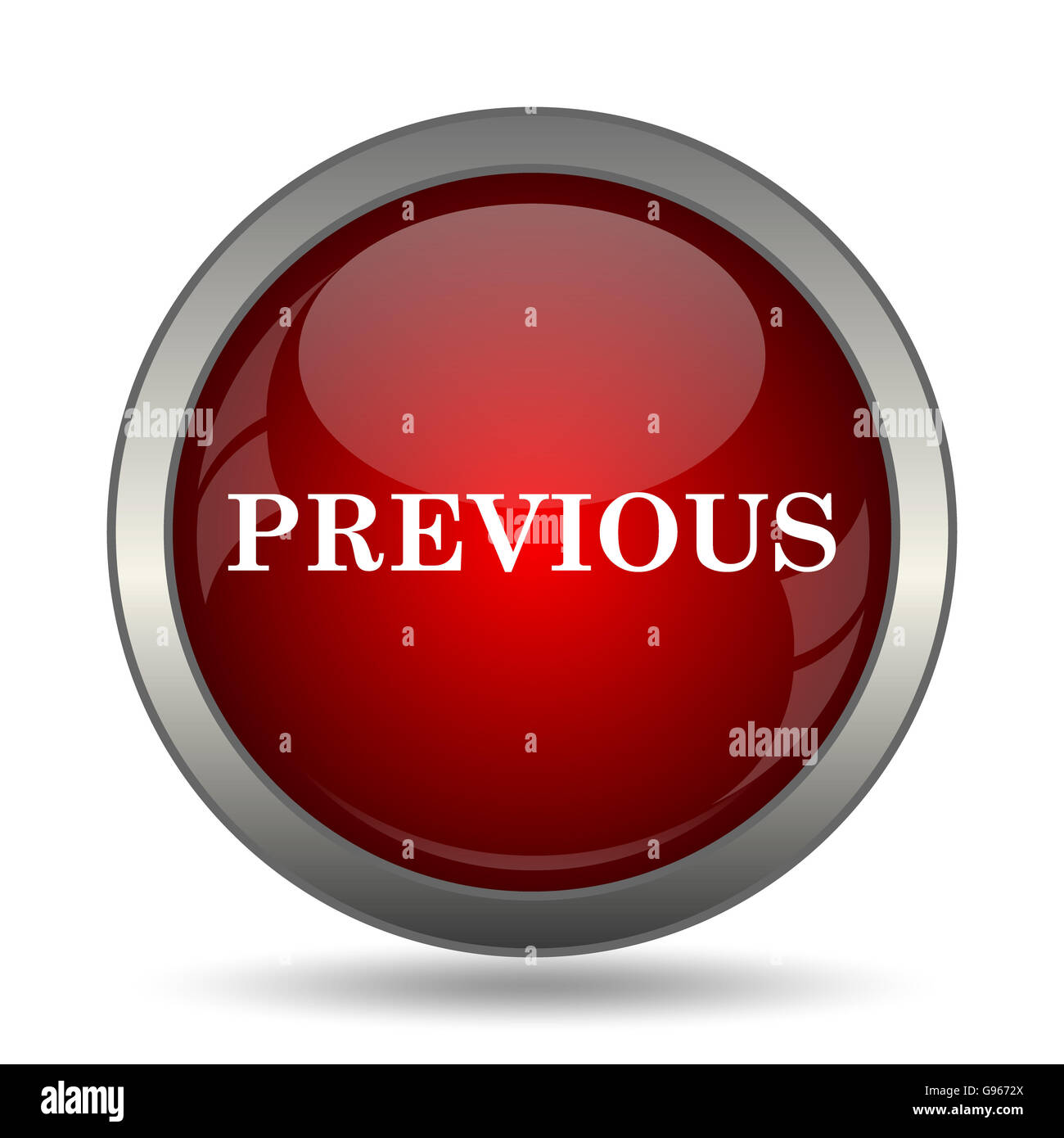 Previous icon. Internet button on white background Stock Photo - Alamy