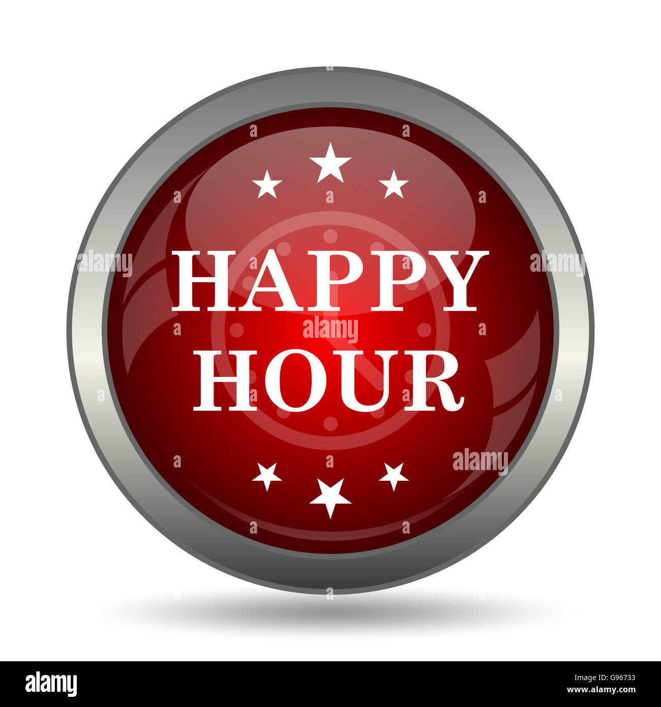 Happy hour icon. Internet button on white background Stock Photo - Alamy