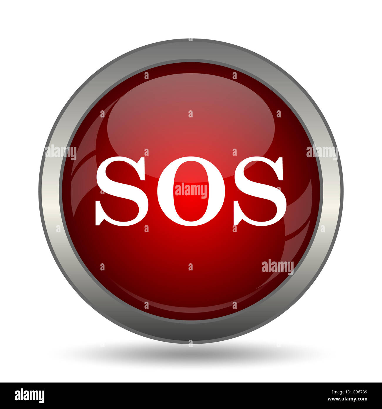 SOS icon. Internet button on white background Stock Photo - Alamy