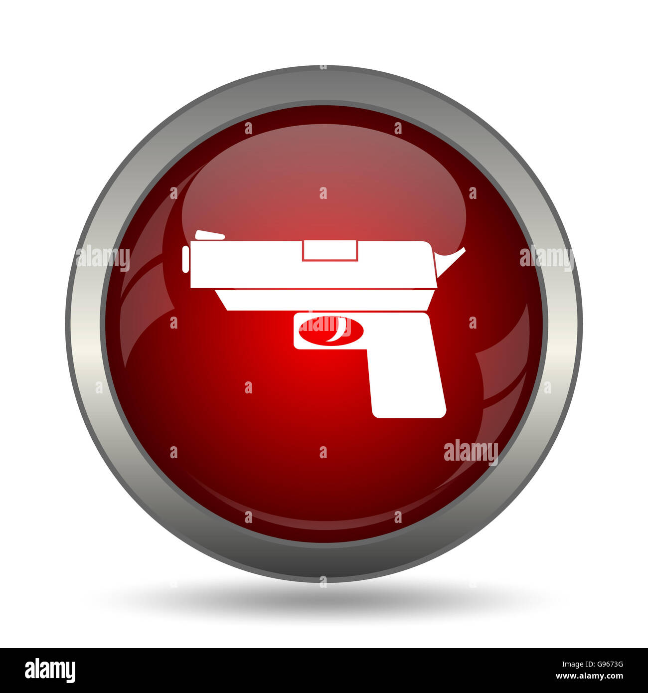 Gun icon. Internet button on white background Stock Photo - Alamy