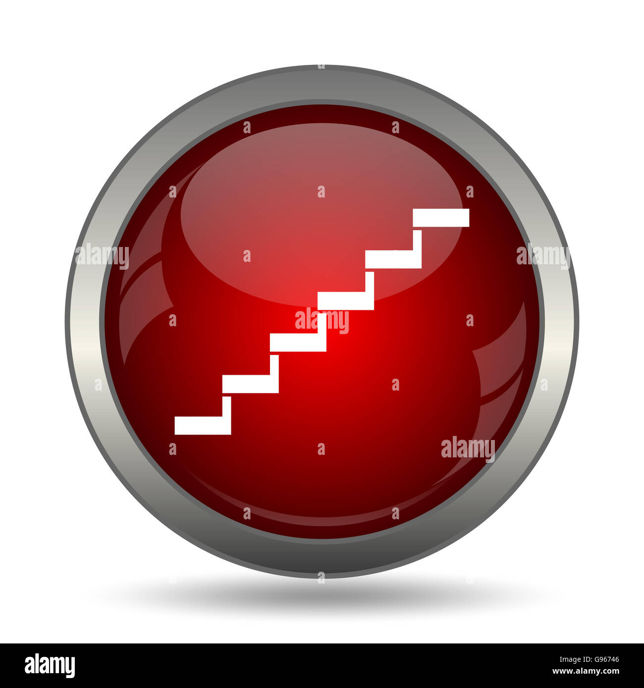 Stairs icon. Internet button on white background Stock Photo - Alamy