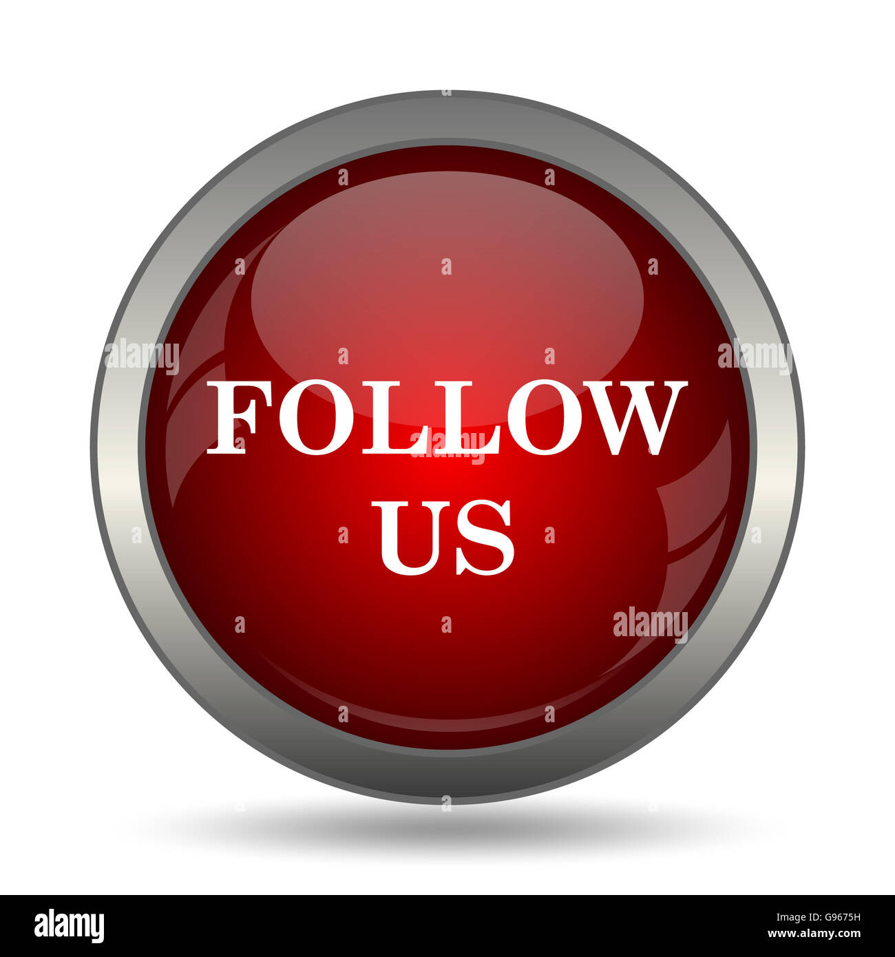 Follow us icon. Internet button on white background Stock Photo - Alamy
