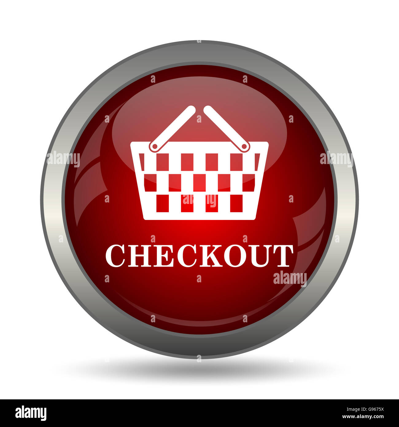 Checkout icon. Internet button on white background Stock Photo - Alamy