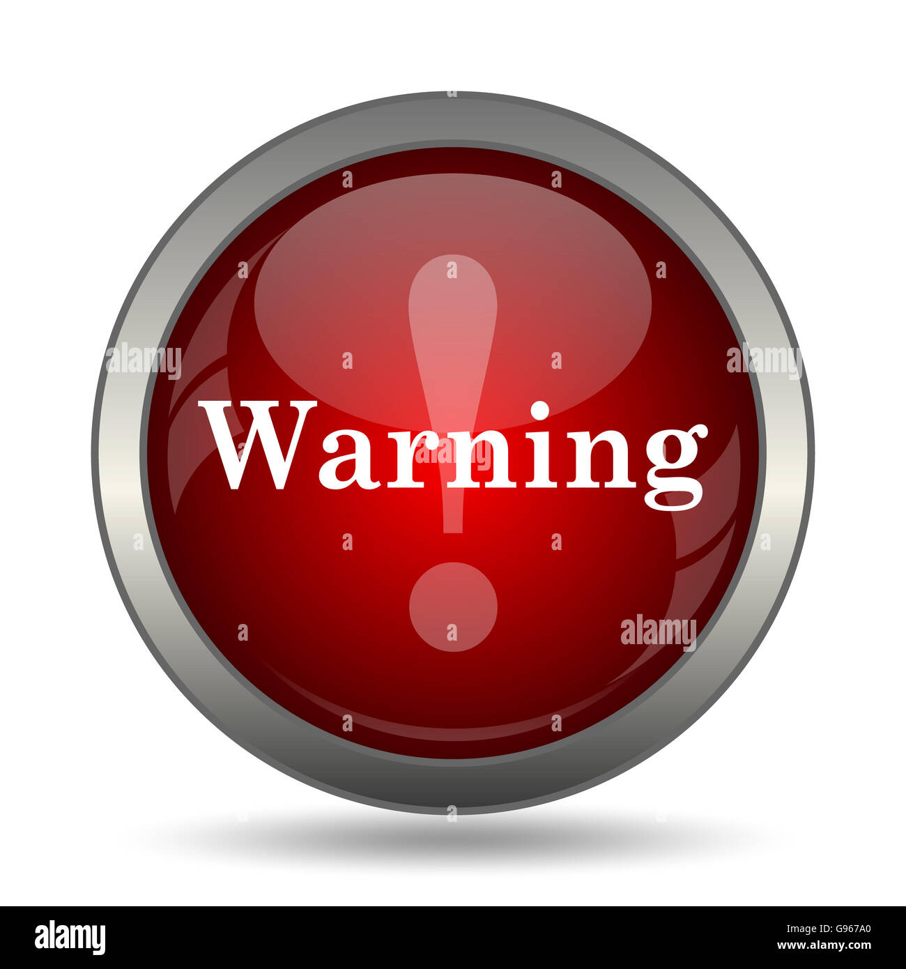 Warning icon. Internet button on white background Stock Photo - Alamy