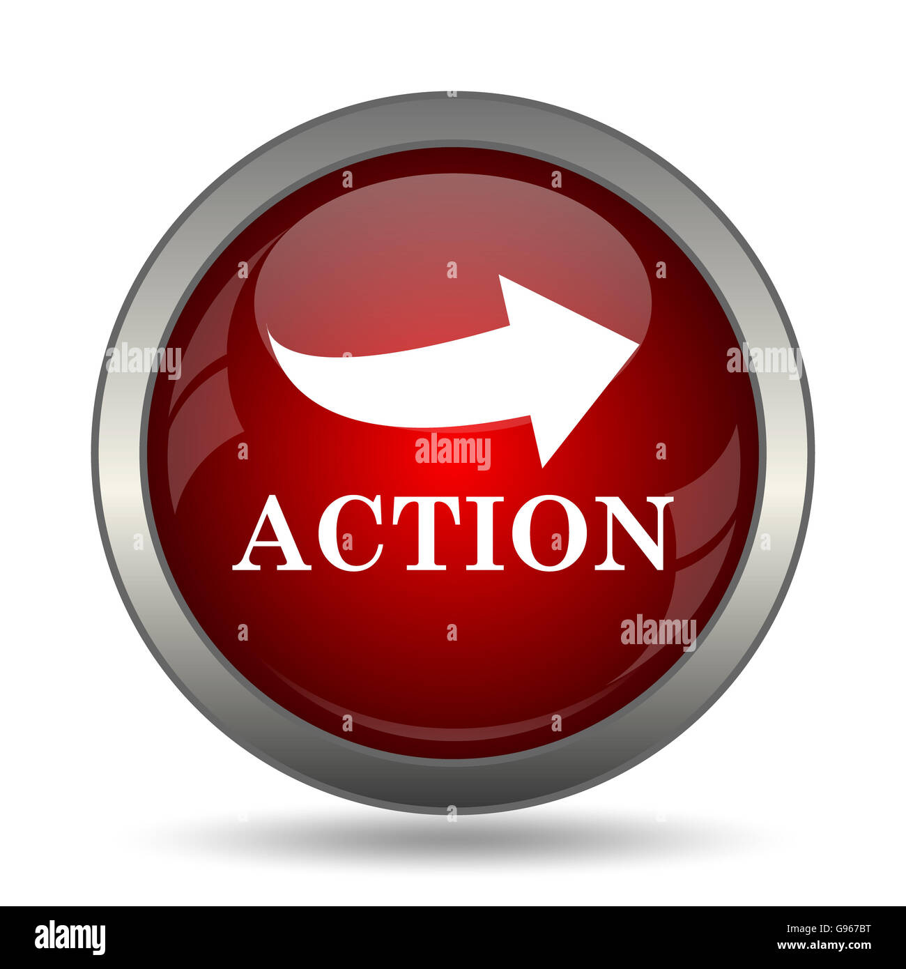 Action icon. Internet button on white background Stock Photo - Alamy
