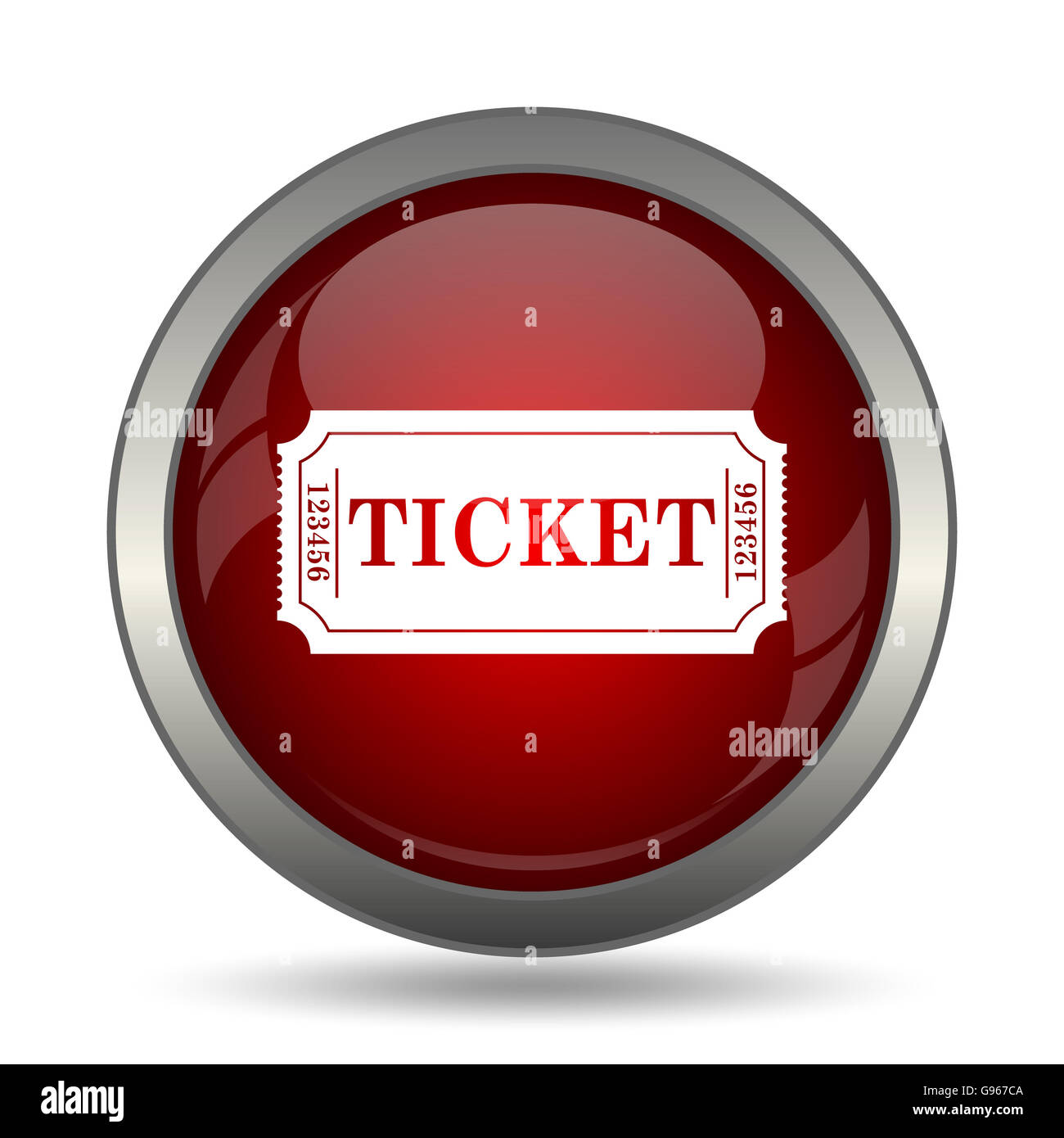 Cinema ticket icon. Internet button on white background Stock Photo - Alamy