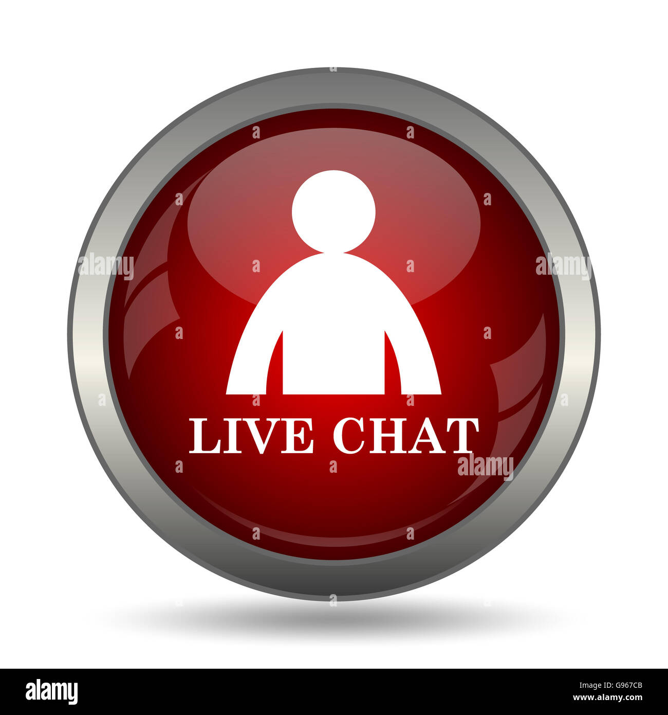 Live chat icon. Internet button on white background Stock Photo - Alamy