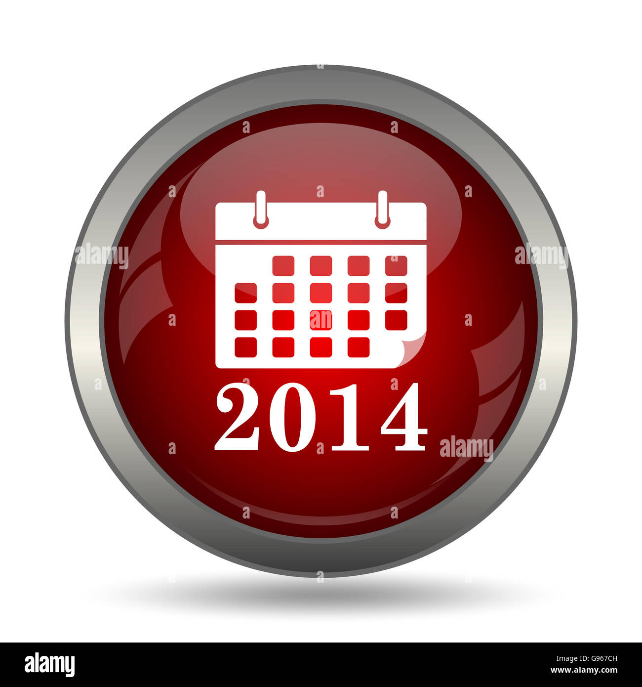 2014 calendar icon. Internet button on white background Stock Photo - Alamy