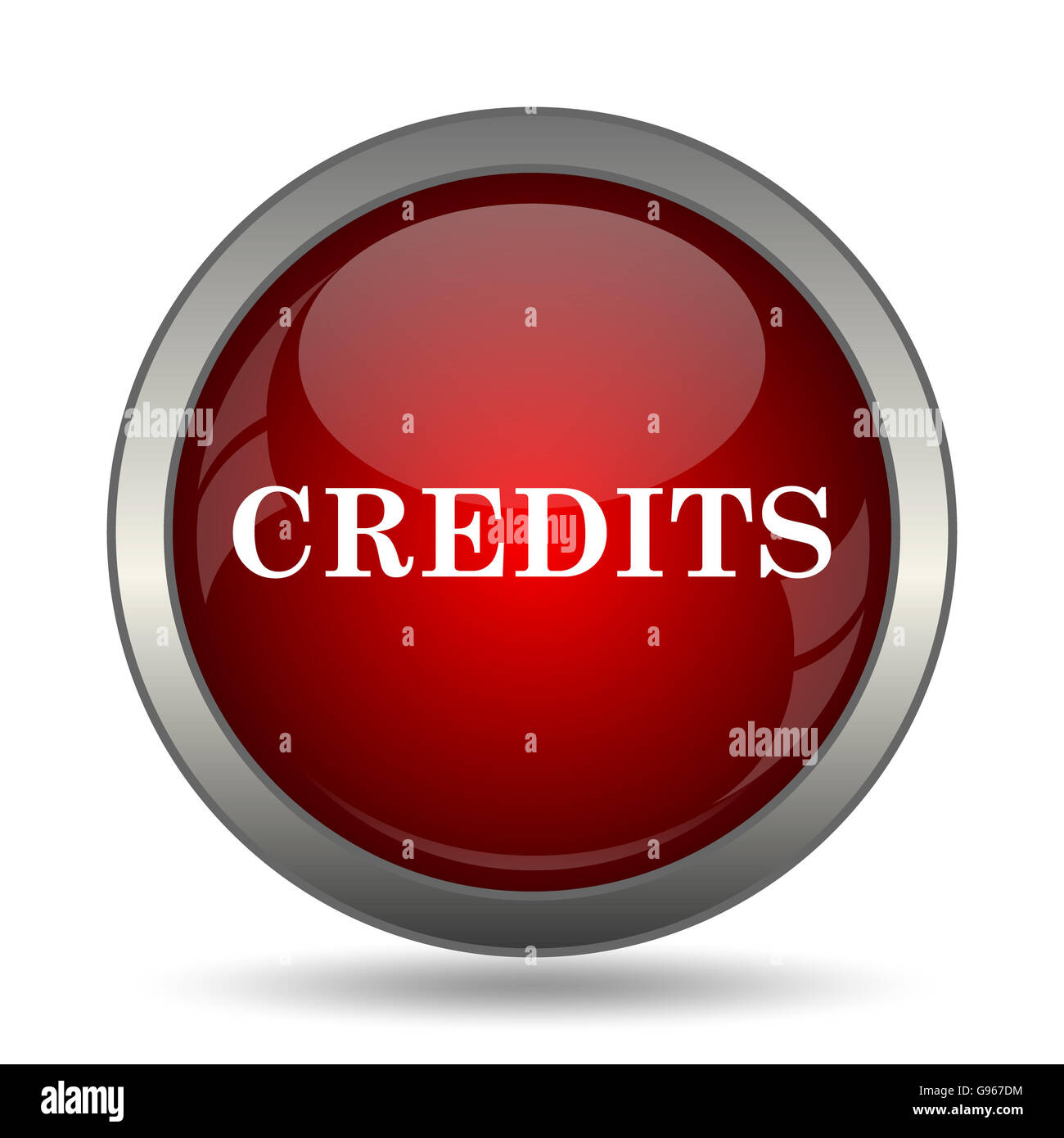 Credits icon. Internet button on white background Stock Photo - Alamy