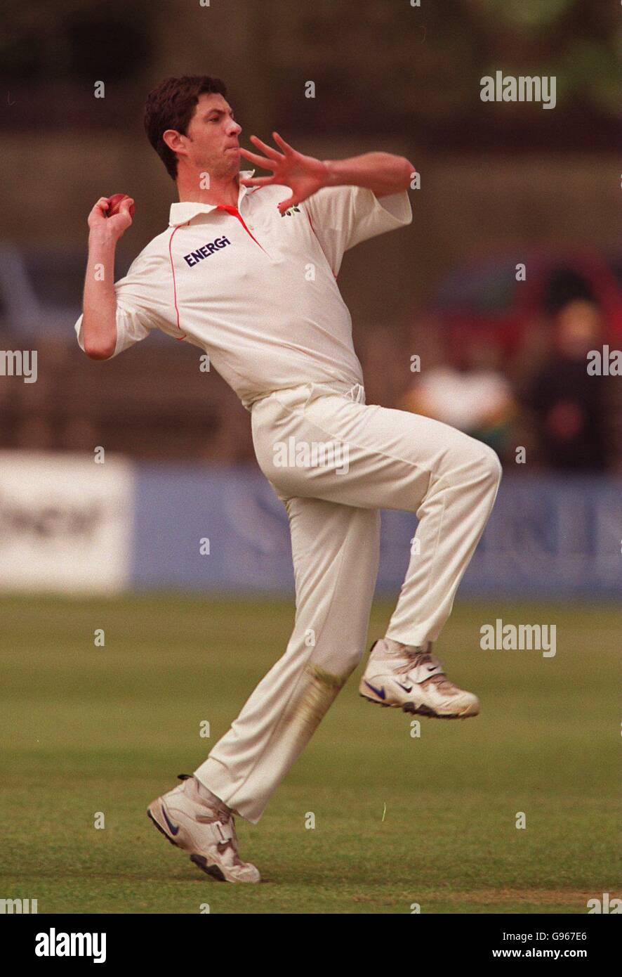 Lancashire's Mark Smethurst, the most successful bowler of the day ...