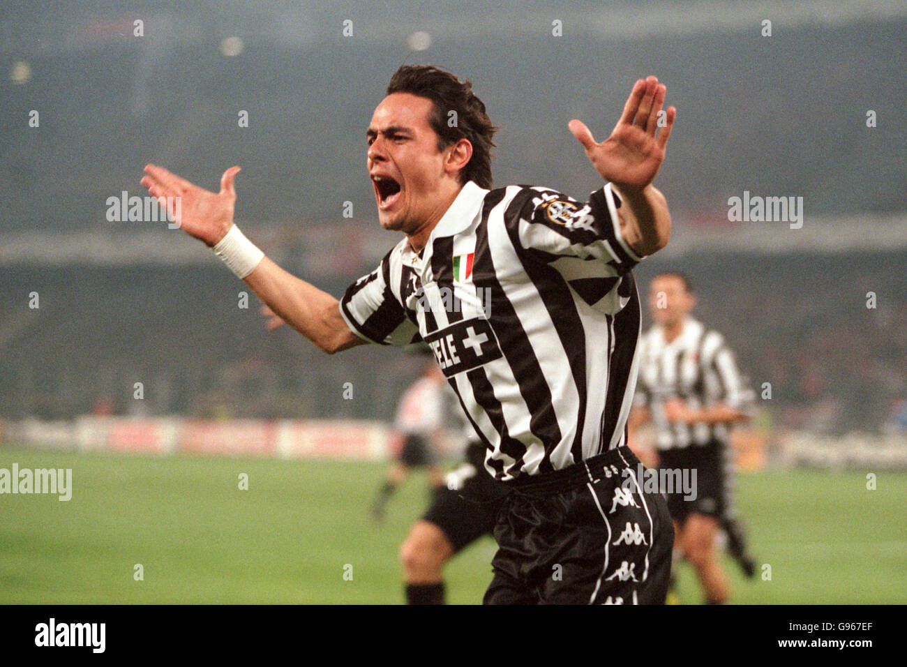 Filippo Inzaghi of Juventus celebrates after scoring the first goal ...