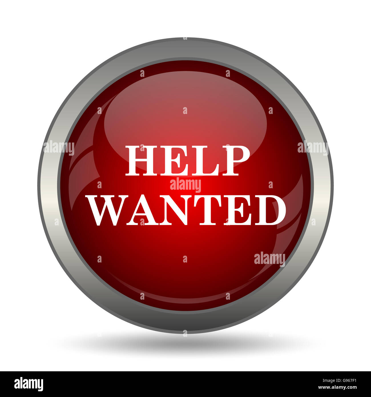 Help wanted icon. Internet button on white background Stock Photo - Alamy