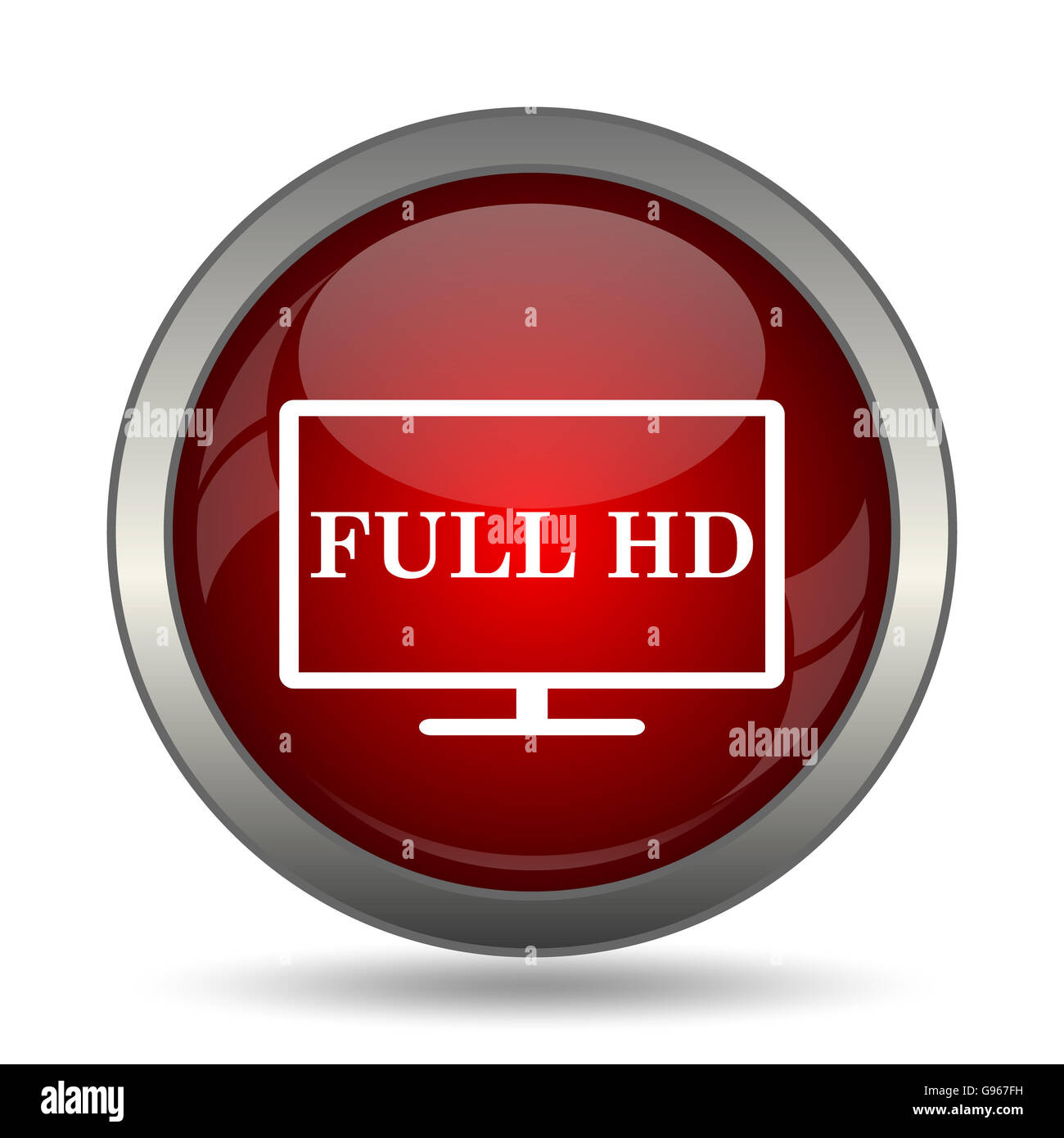 Full HD icon. Internet button on white background Stock Photo - Alamy