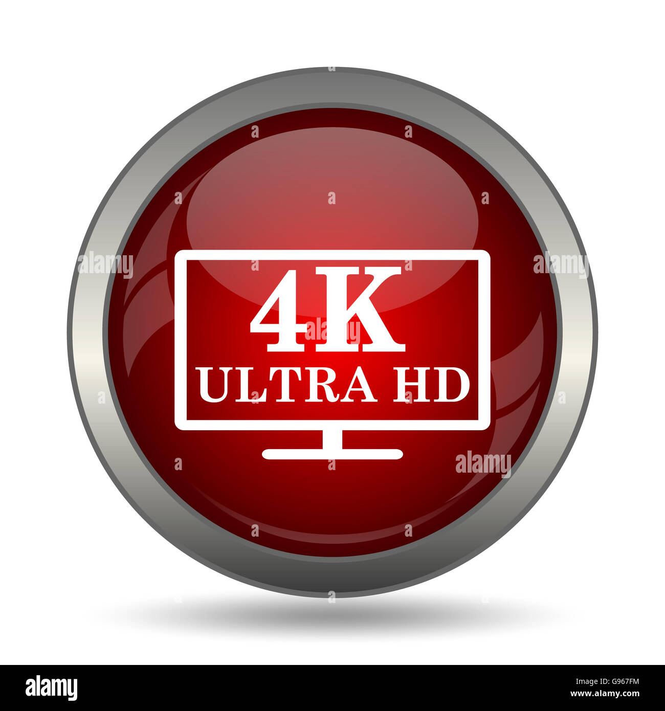 4K ultra HD icon. Internet button on white background Stock Photo - Alamy