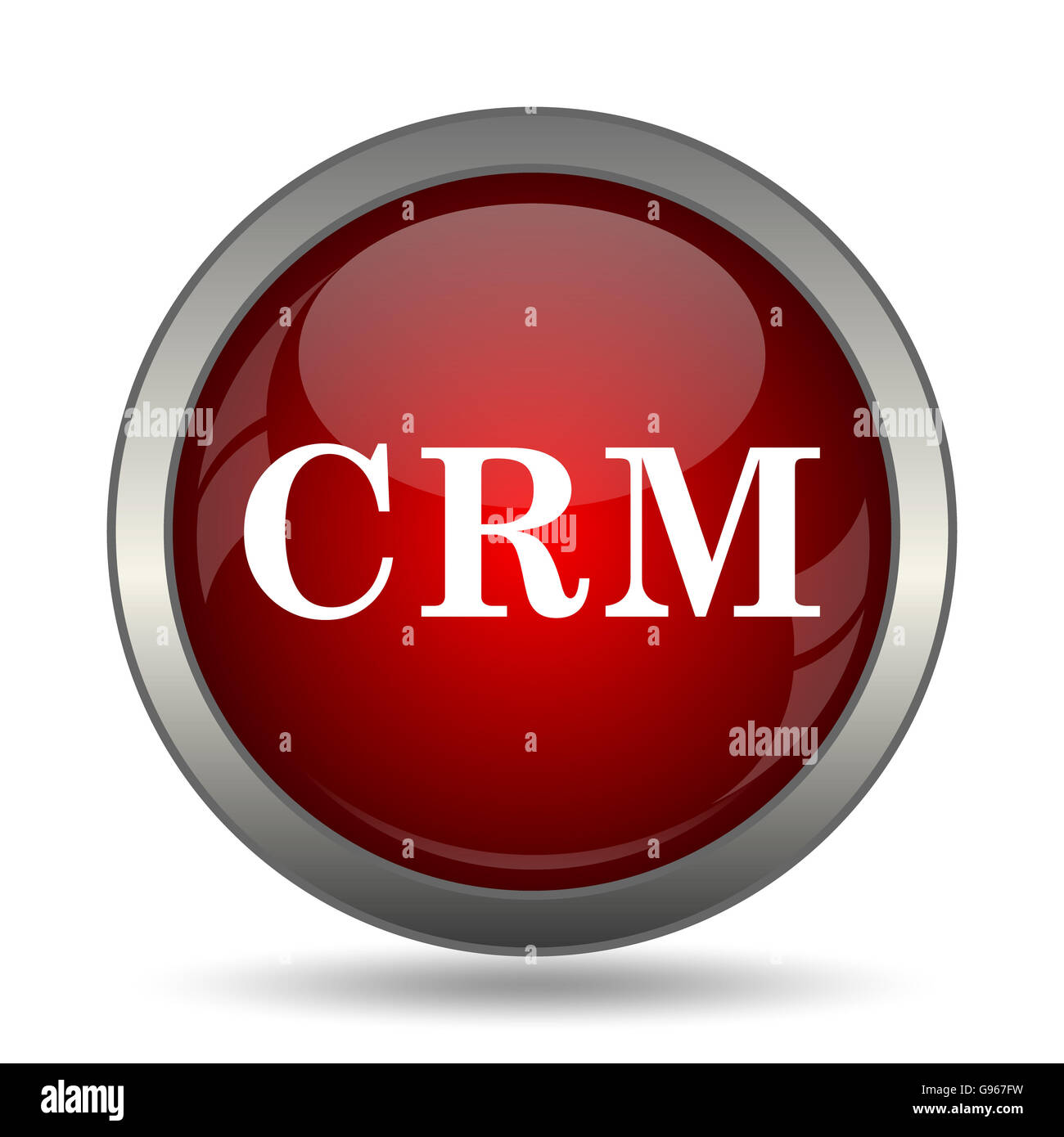 CRM icon. Internet button on white background Stock Photo - Alamy