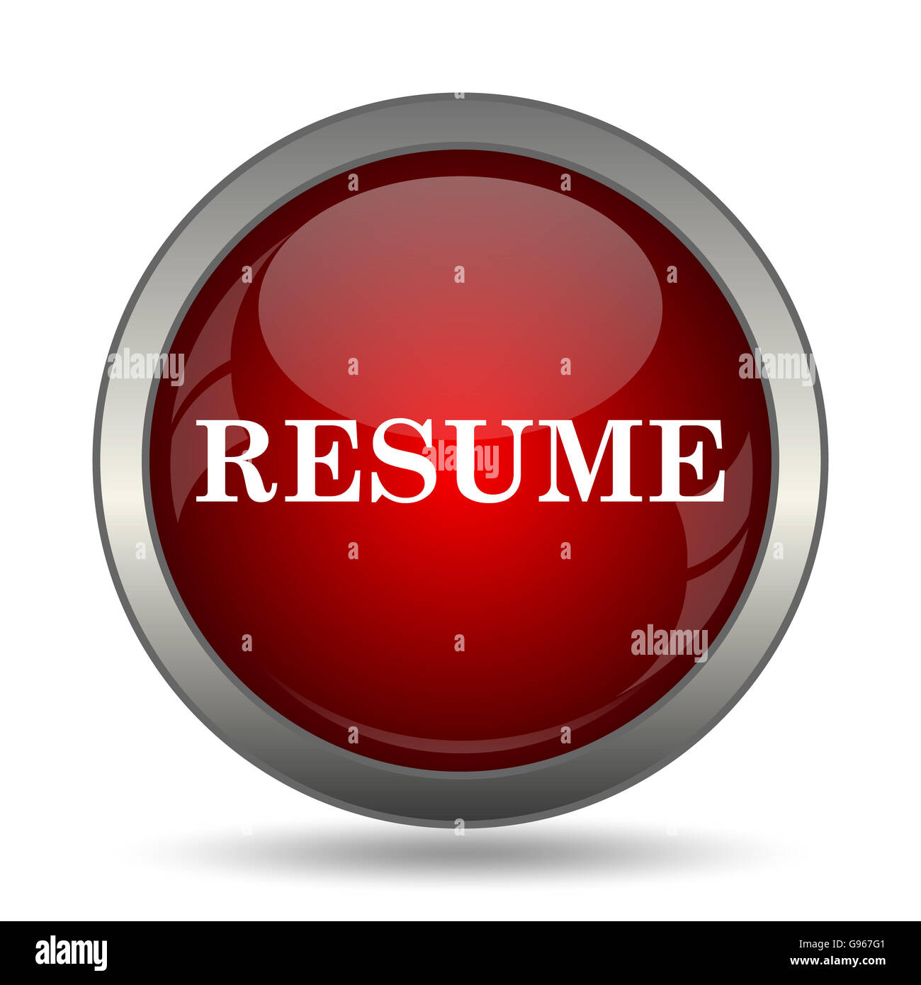 Resume icon. Internet button on white background Stock Photo - Alamy