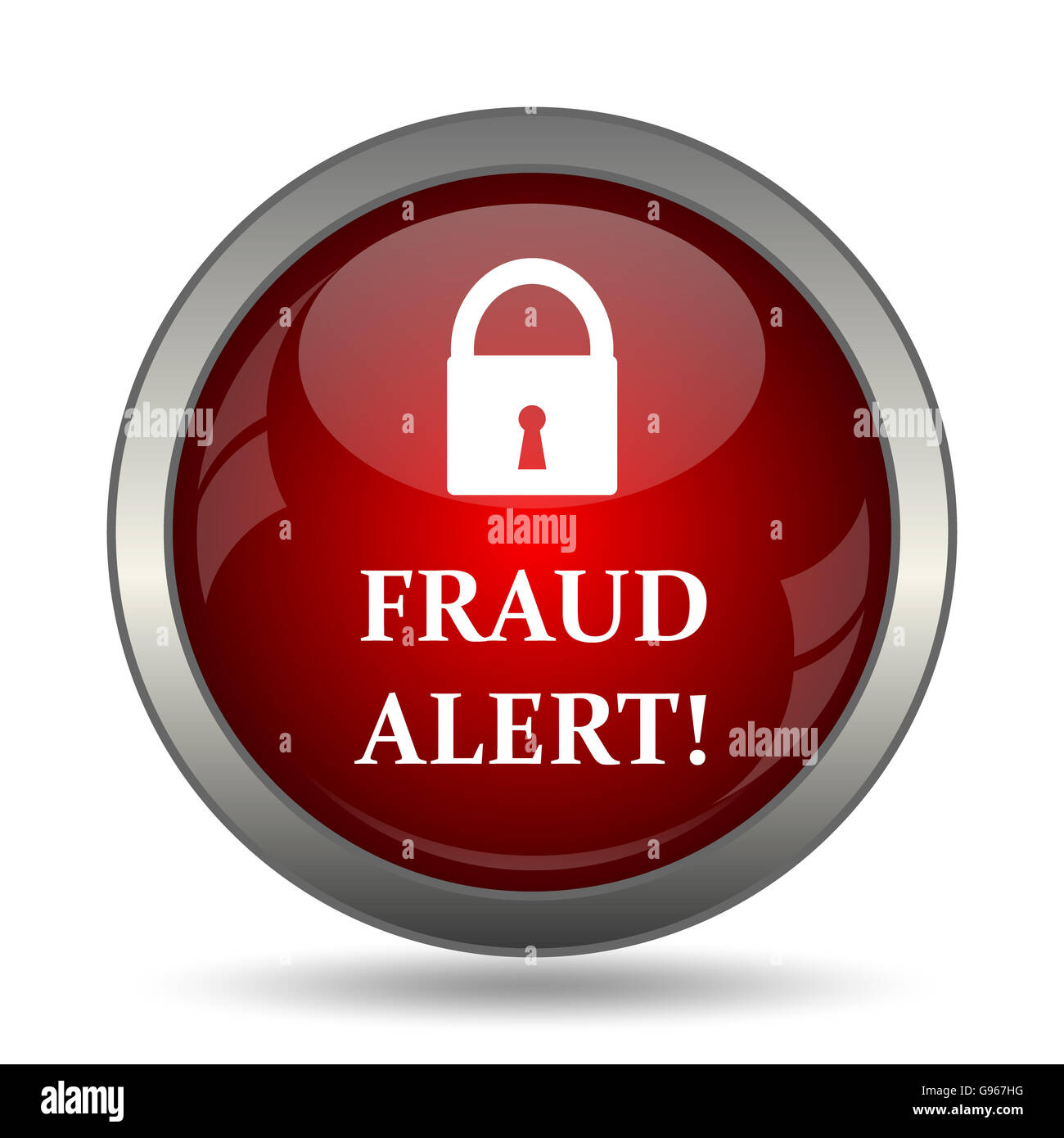 Fraud alert icon. Internet button on white background Stock Photo - Alamy