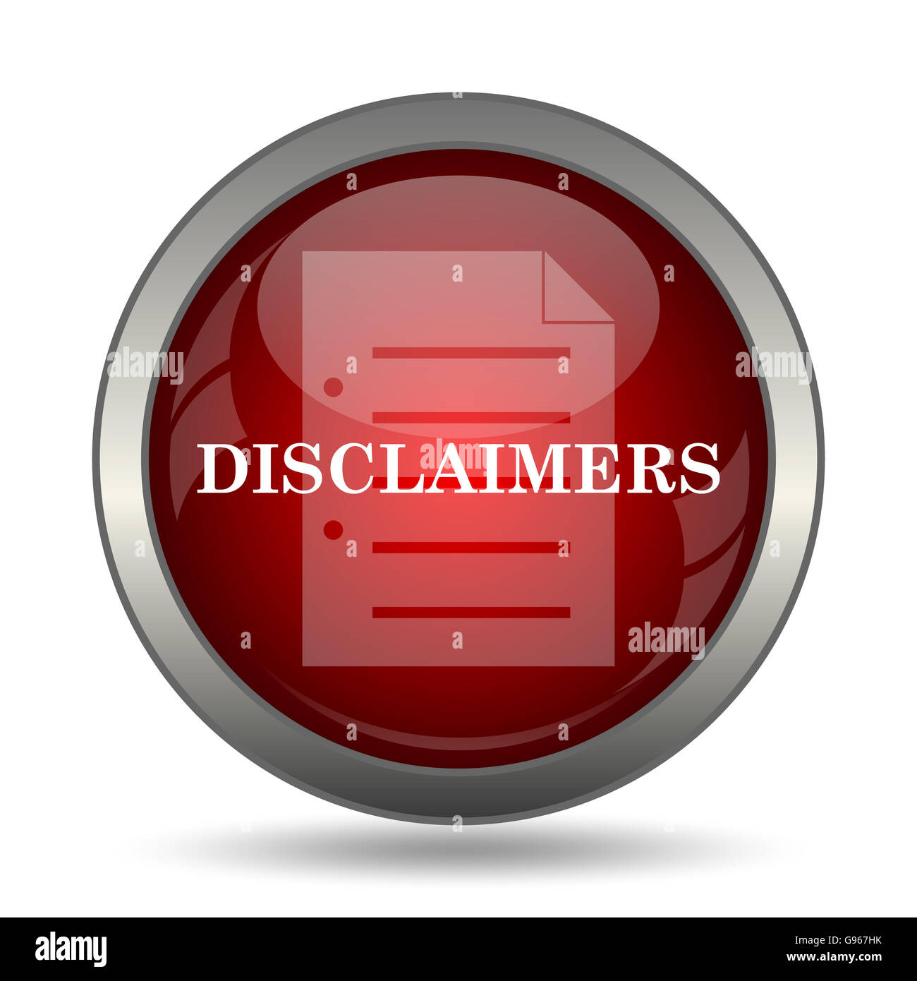 Disclaimers icon. Internet button on white background Stock Photo - Alamy