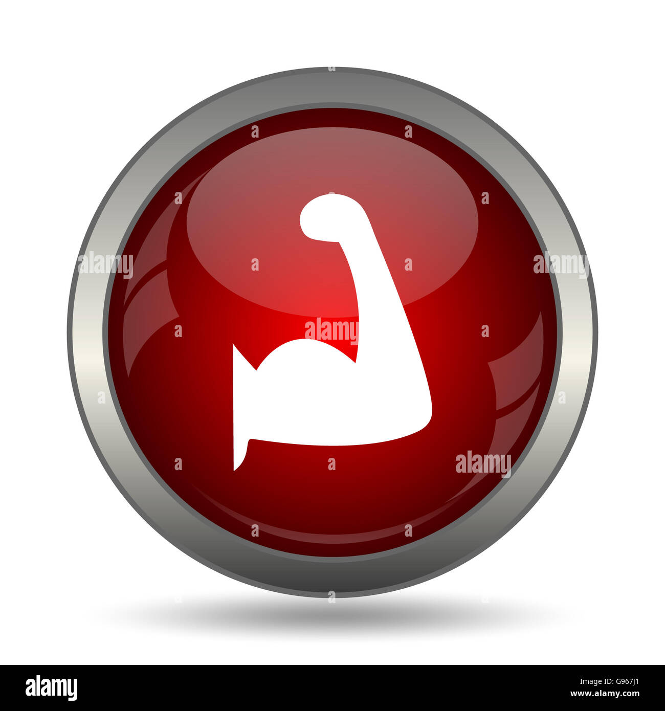 Muscle icon. Internet button on white background Stock Photo - Alamy