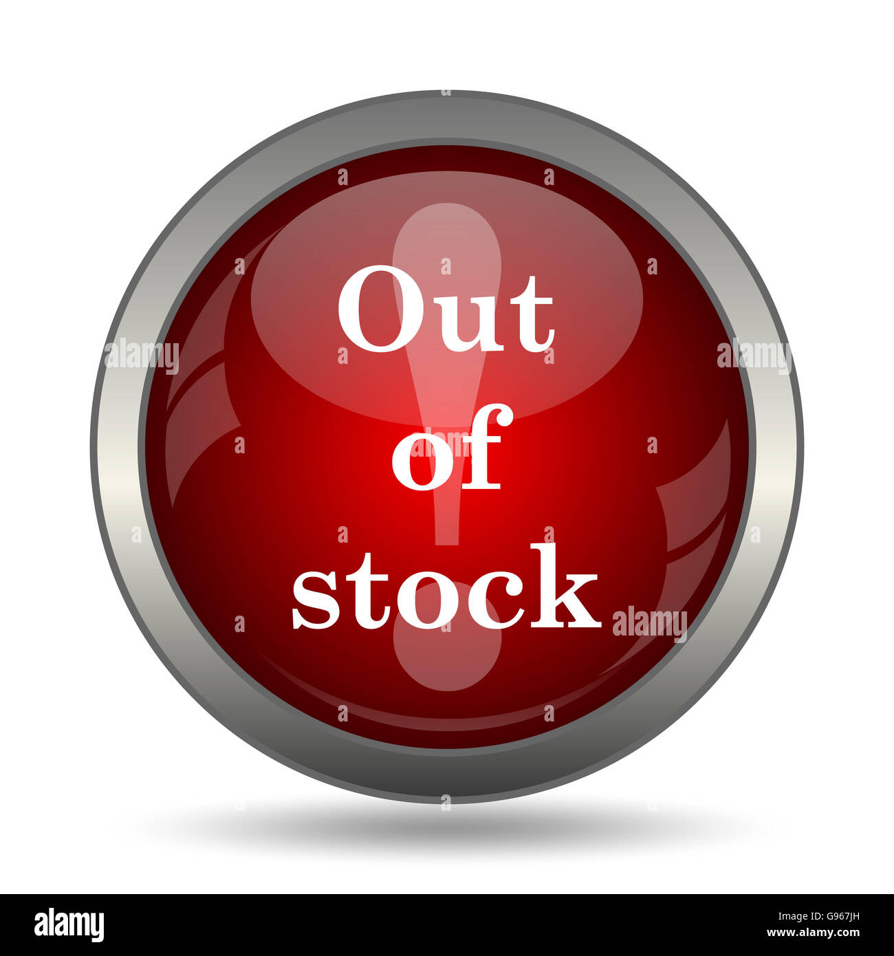 Out of stock icon. Internet button on white background Stock Photo - Alamy