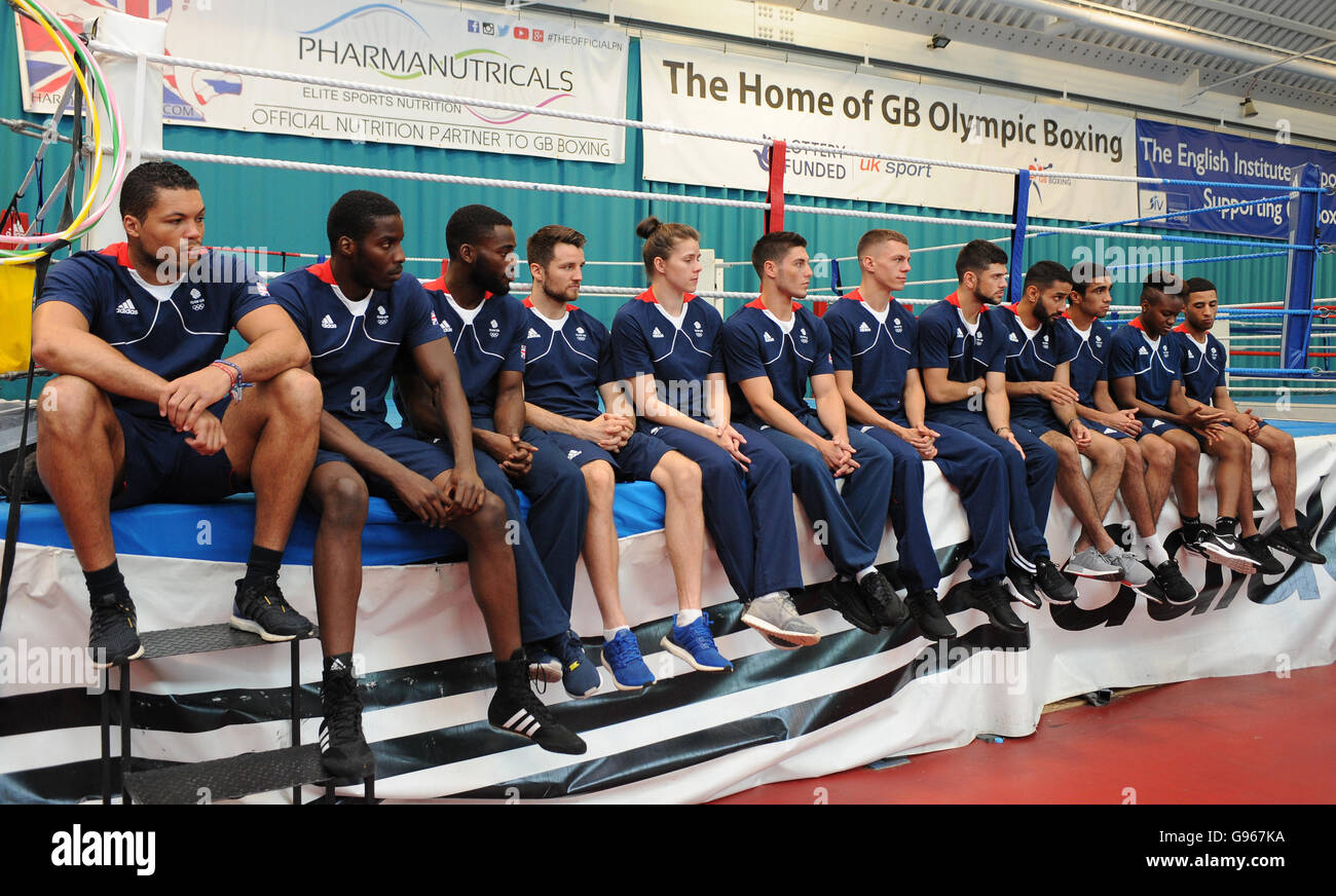 The Team GB Olympic boxing team during the Olympics team announcement ...