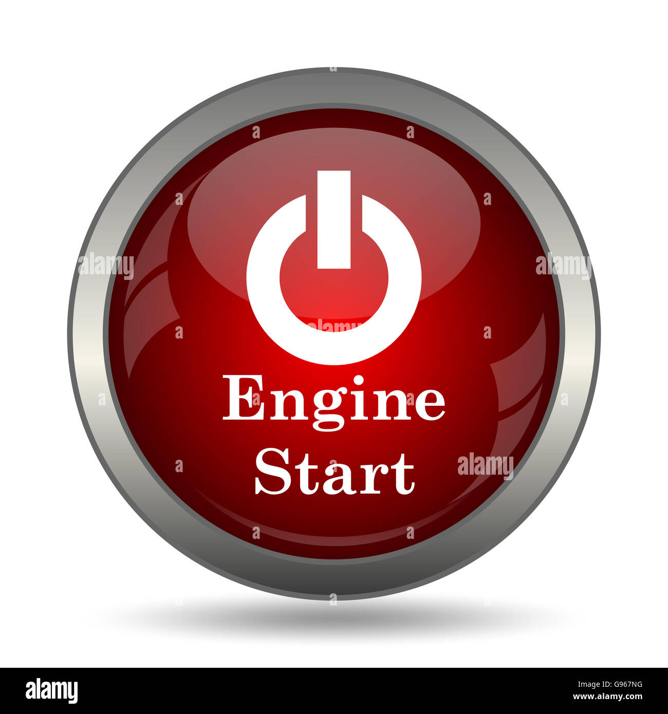 Engine start icon. Internet button on white background Stock Photo - Alamy