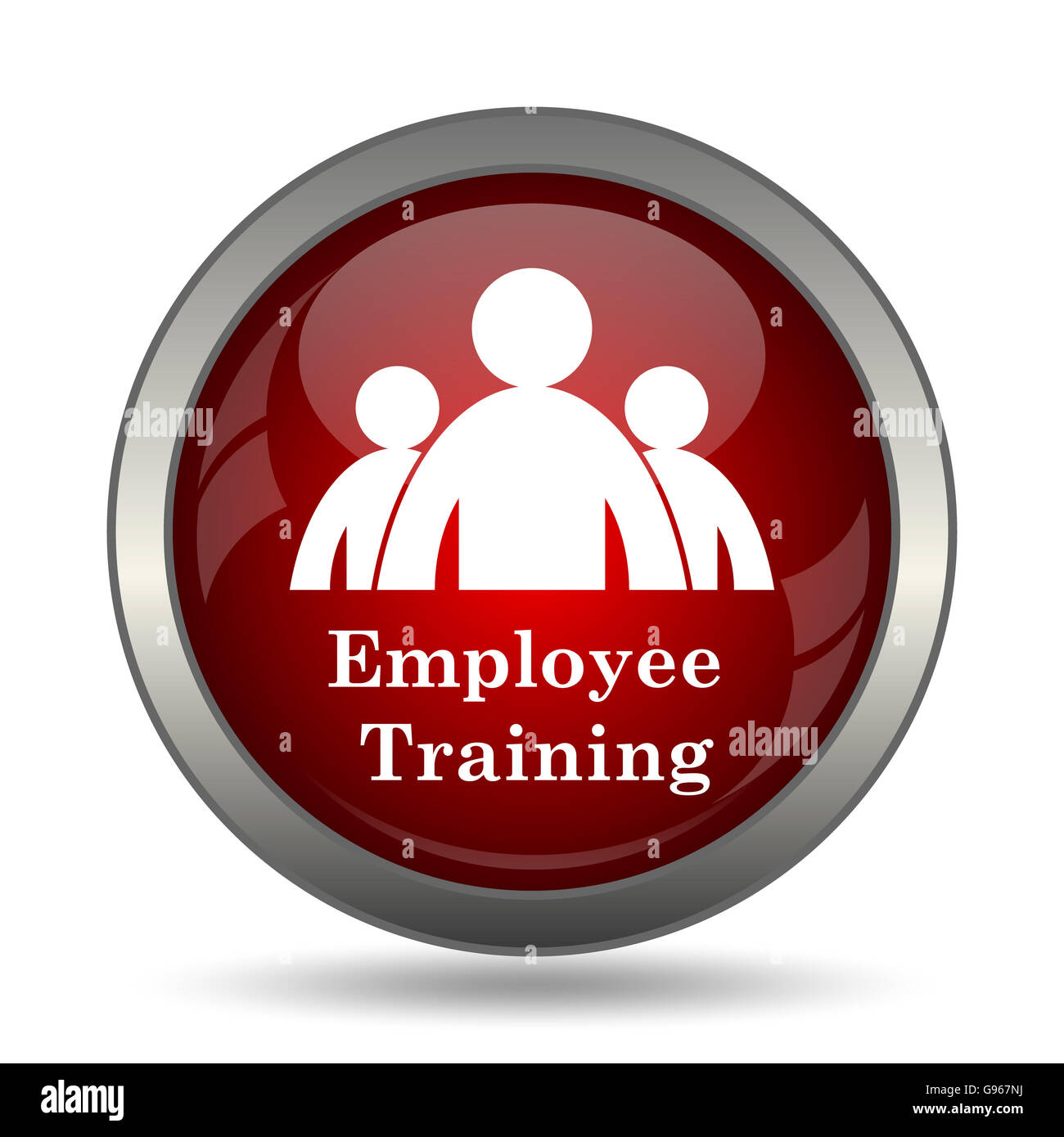 Employee training icon. Internet button on white background Stock Photo ...