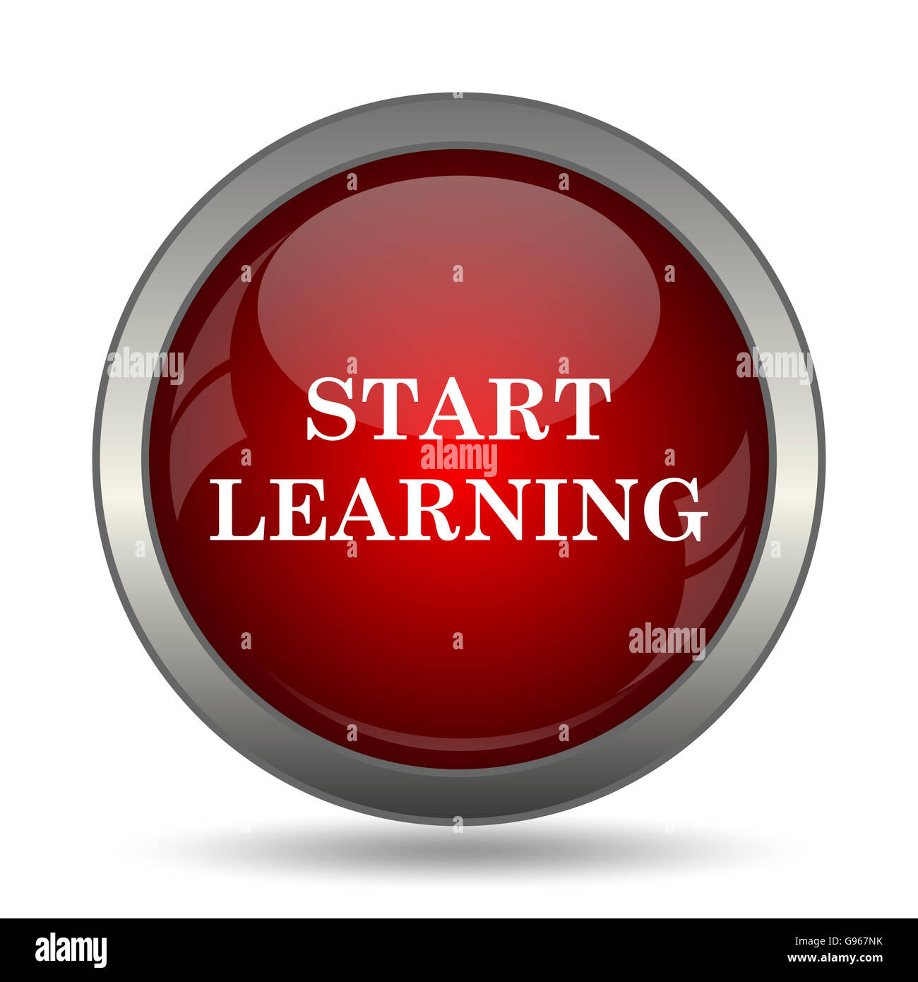 Start learn icon. Internet button on white background Stock Photo - Alamy