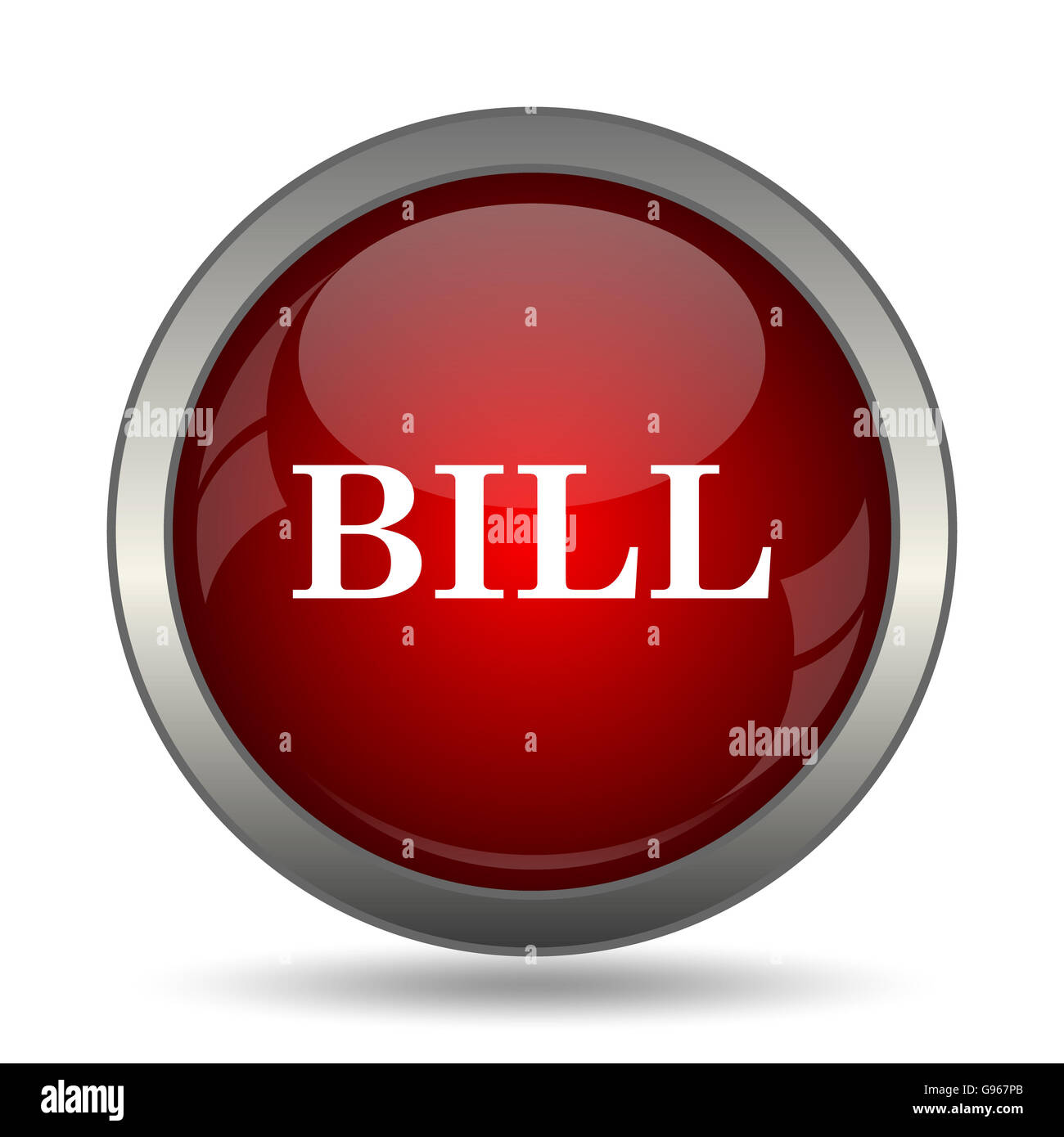 Bill icon. Internet button on white background Stock Photo - Alamy