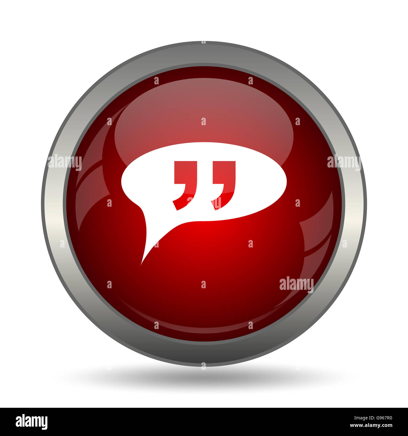 Double quotes icon. Internet button on white background Stock Photo - Alamy