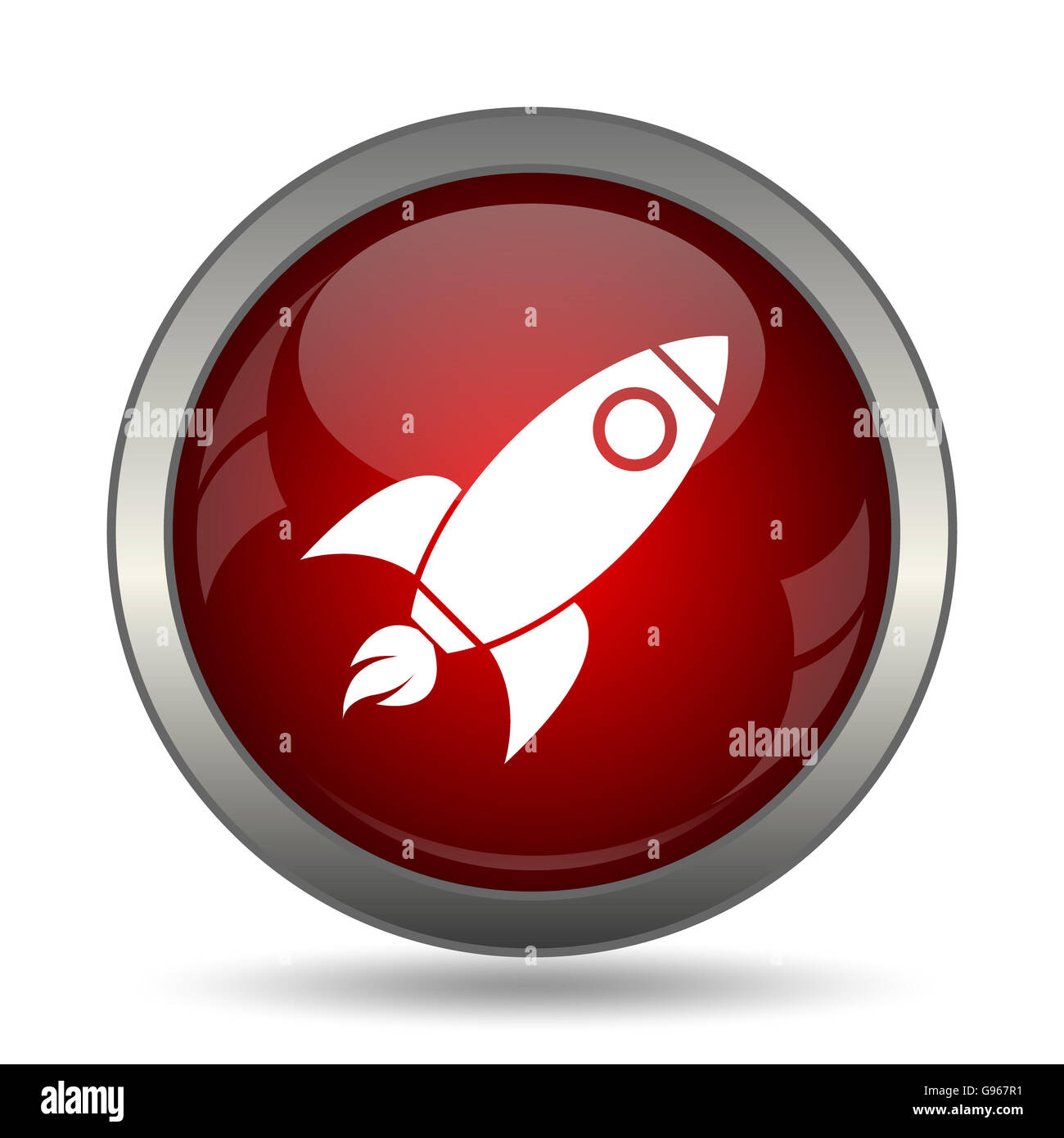Rocket icon. Internet button on white background Stock Photo - Alamy