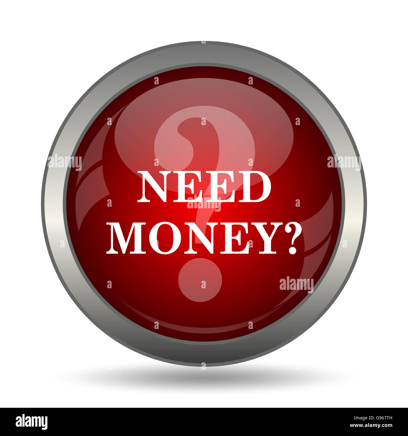 Need money icon. Internet button on white background Stock Photo - Alamy