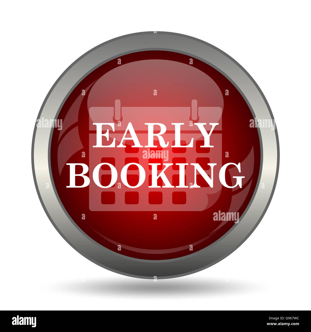 Early booking icon. Internet button on white background Stock Photo - Alamy