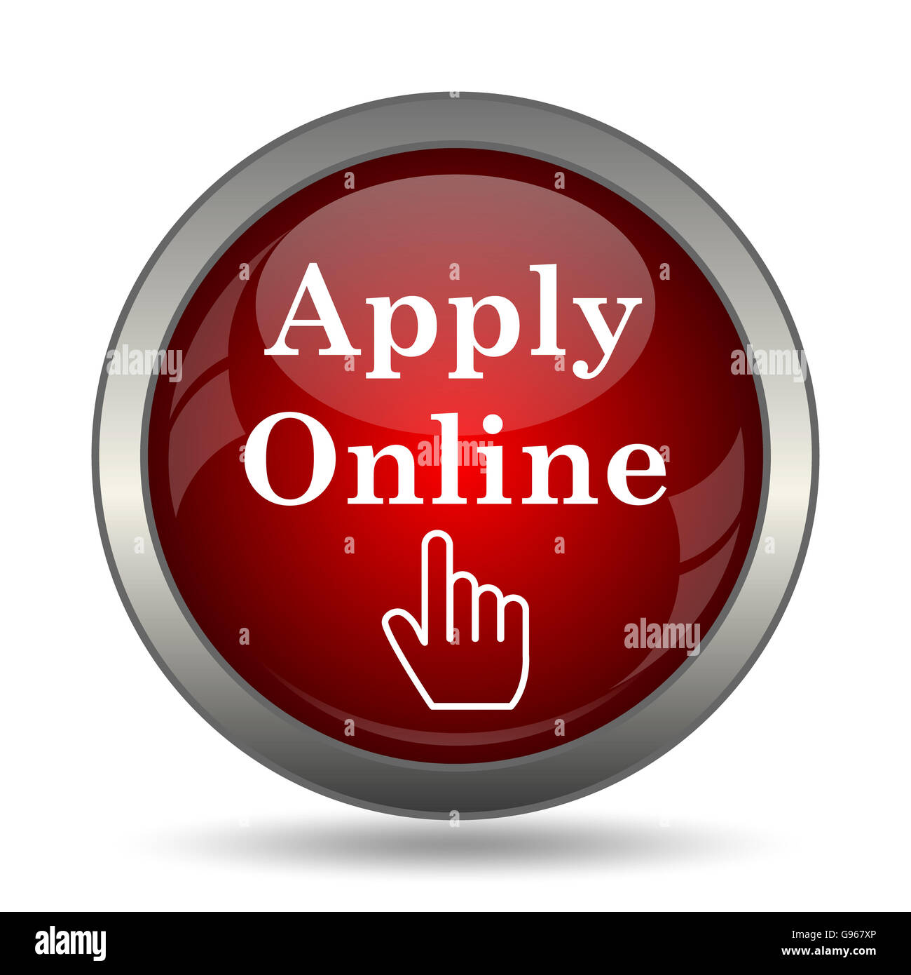 Apply online icon. Internet button on white background Stock Photo - Alamy