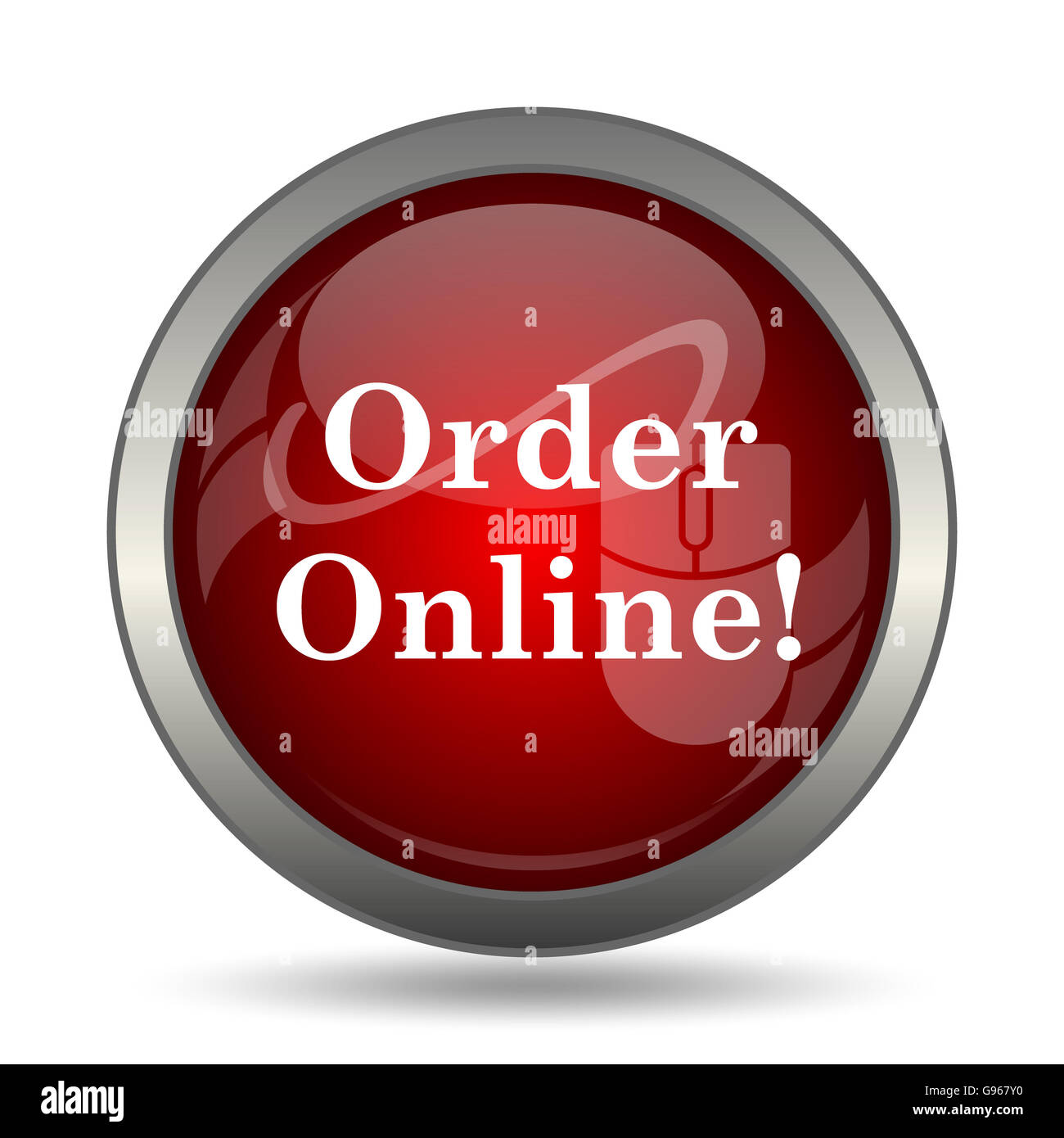 Order online icon. Internet button on white background Stock Photo - Alamy