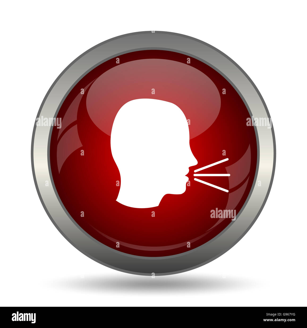 Talking icon. Internet button on white background Stock Photo - Alamy