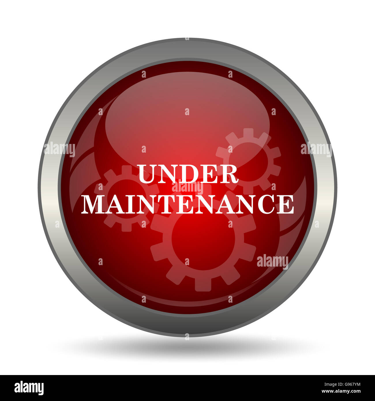 Under maintenance icon. Internet button on white background Stock Photo ...