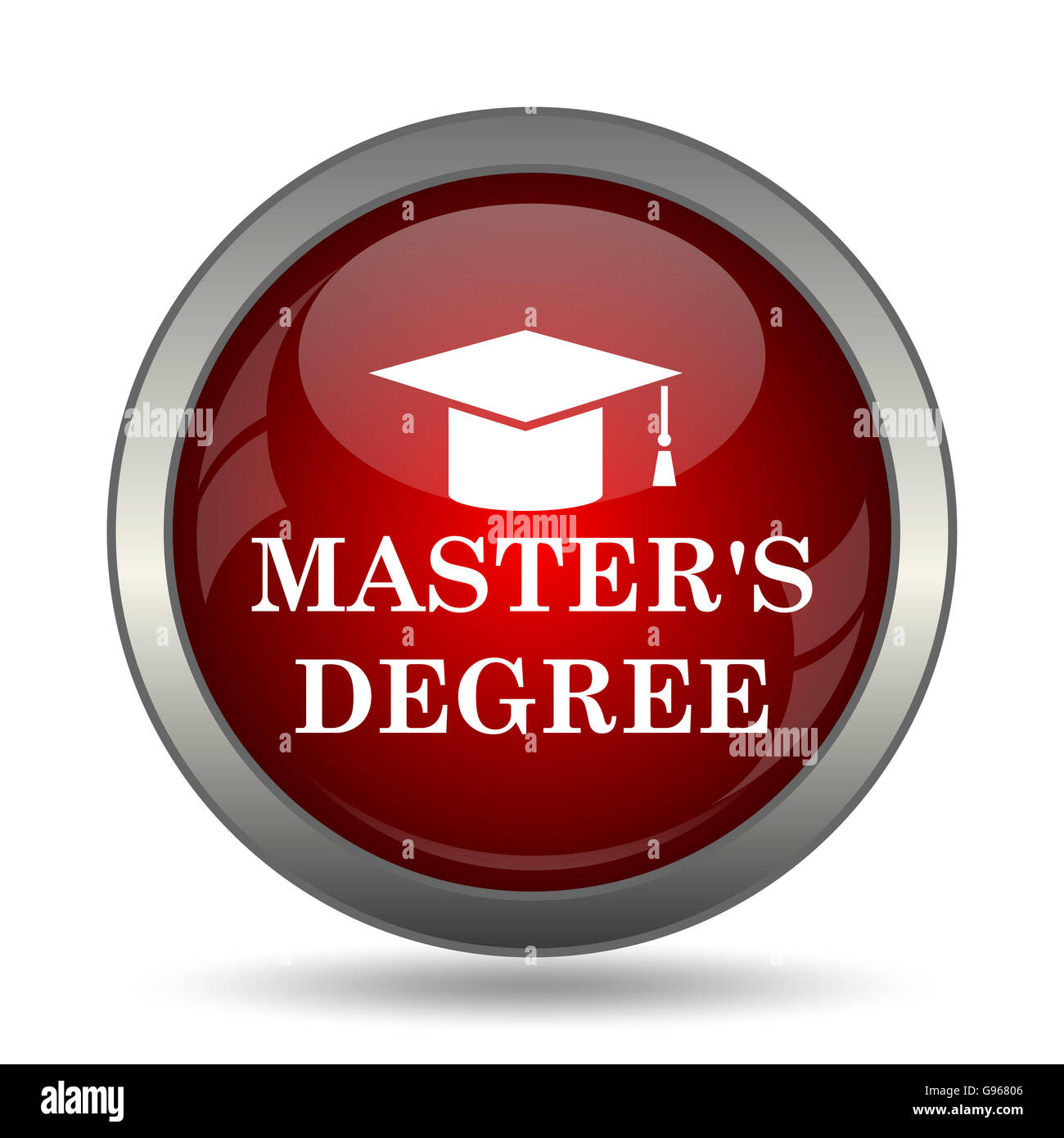Master's degree icon. Internet button on white background Stock Photo ...