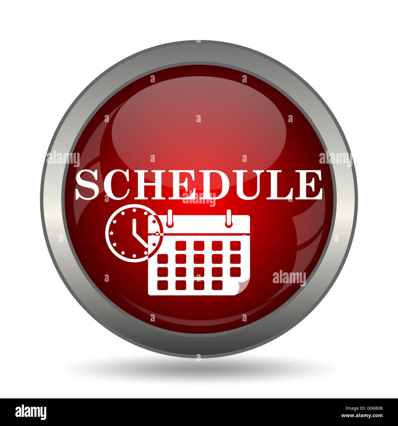 Schedule icon. Internet button on white background Stock Photo - Alamy