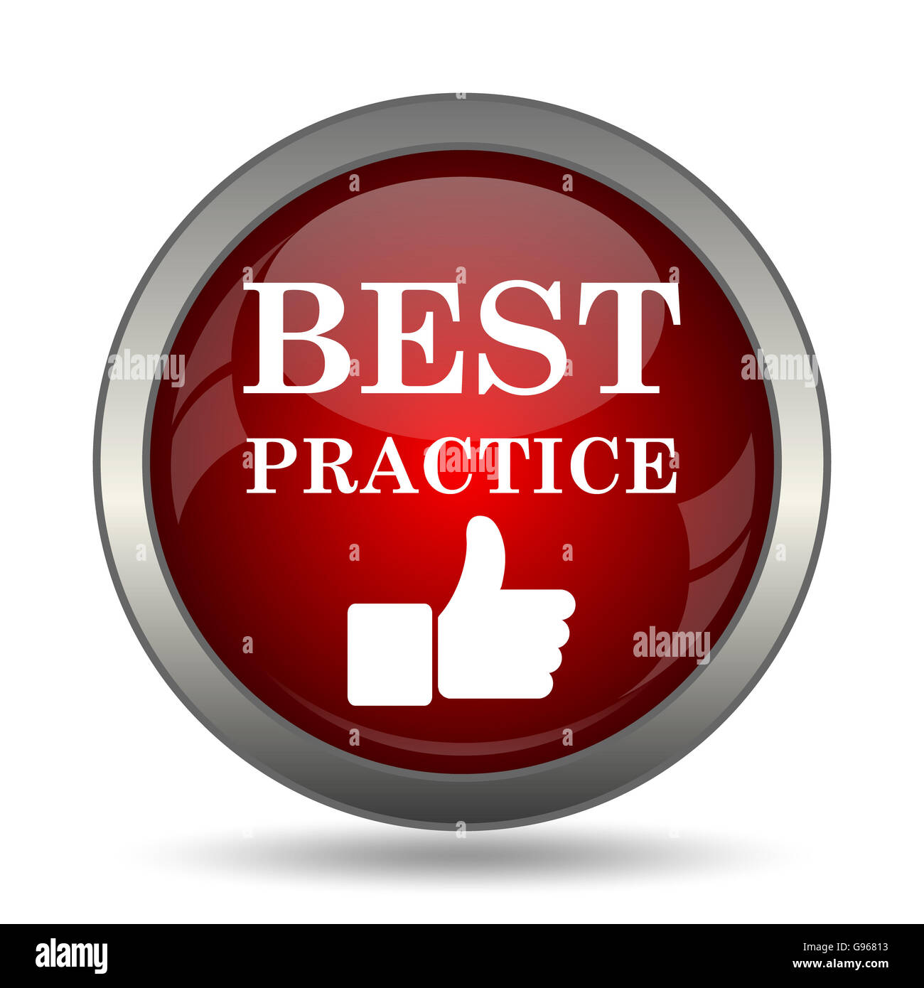 Best practice icon. Internet button on white background Stock Photo - Alamy