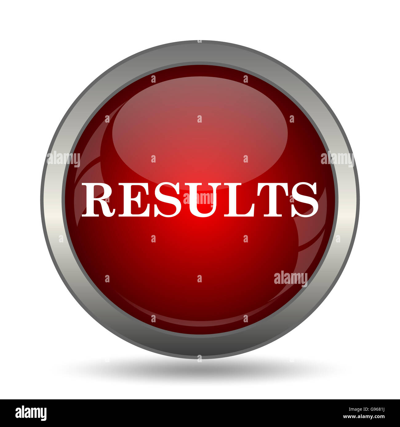 Results icon. Internet button on white background Stock Photo - Alamy