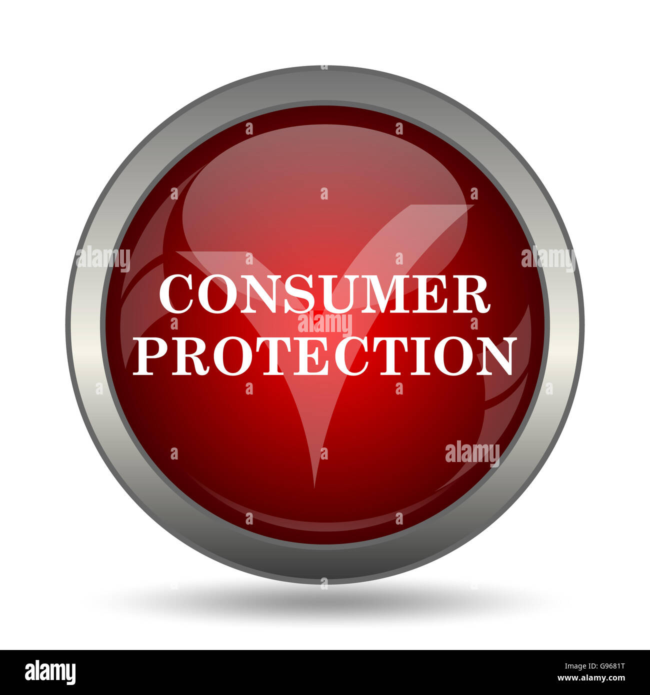 Consumer protection icon. Internet button on white background Stock ...