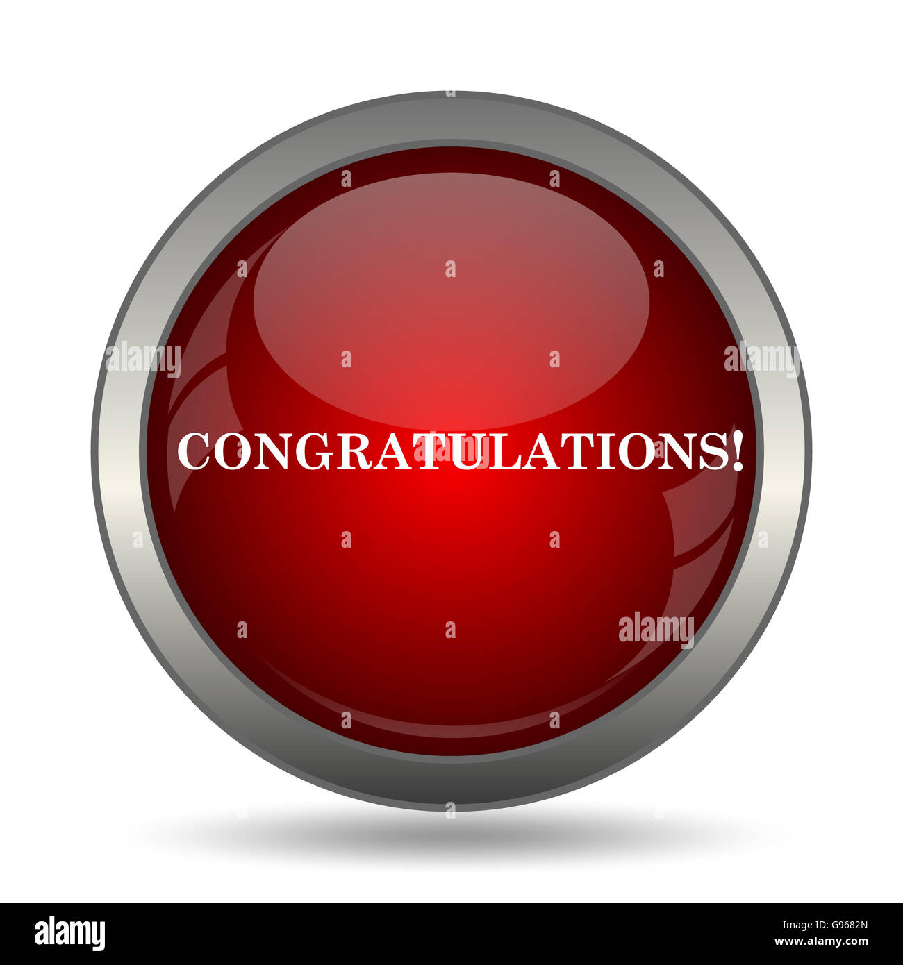 Congratulations icon. Internet button on white background Stock Photo ...