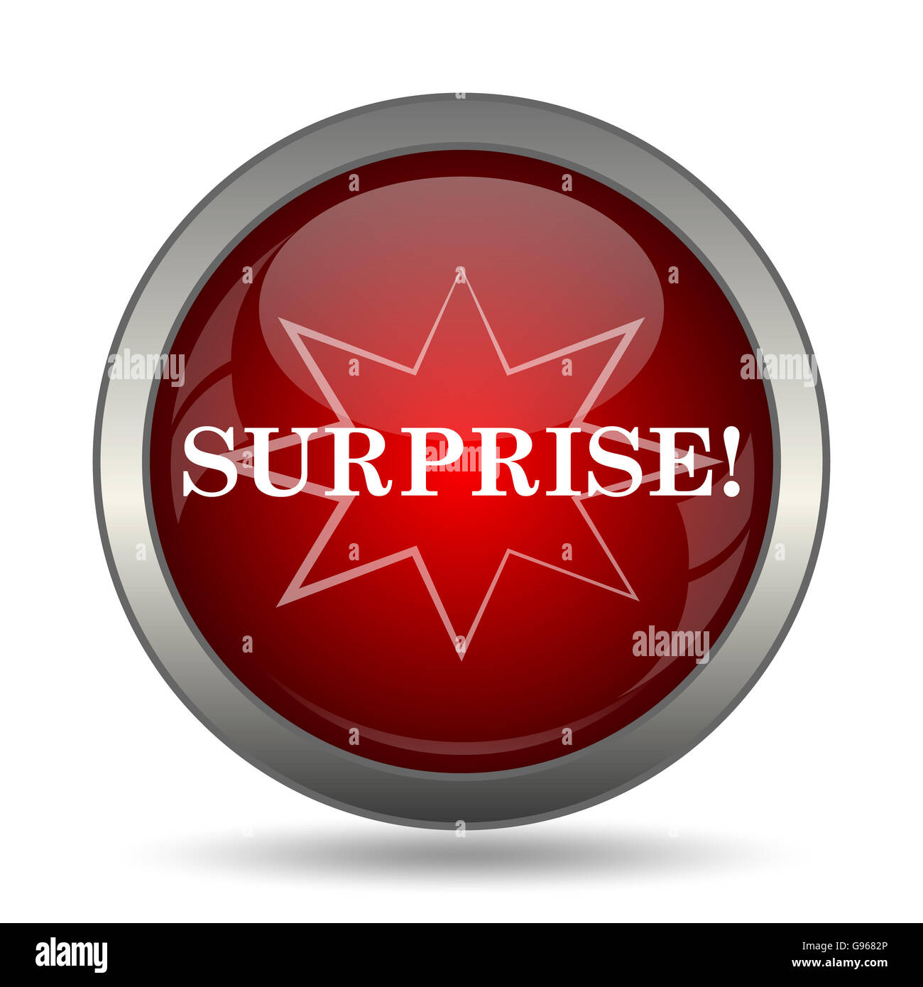 Surprise icon. Internet button on white background Stock Photo - Alamy