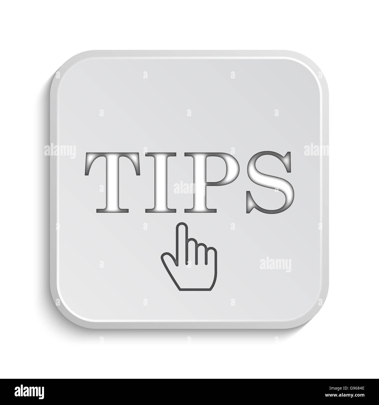 Tips icon. Internet button on white background Stock Photo - Alamy