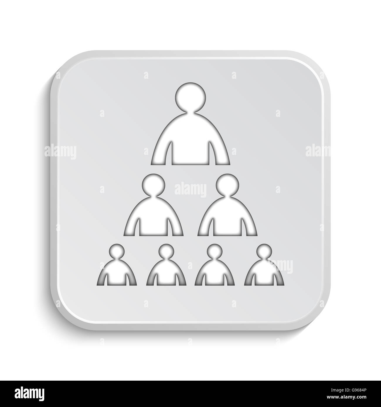 Organizational chart with people icon. Internet button on white ...