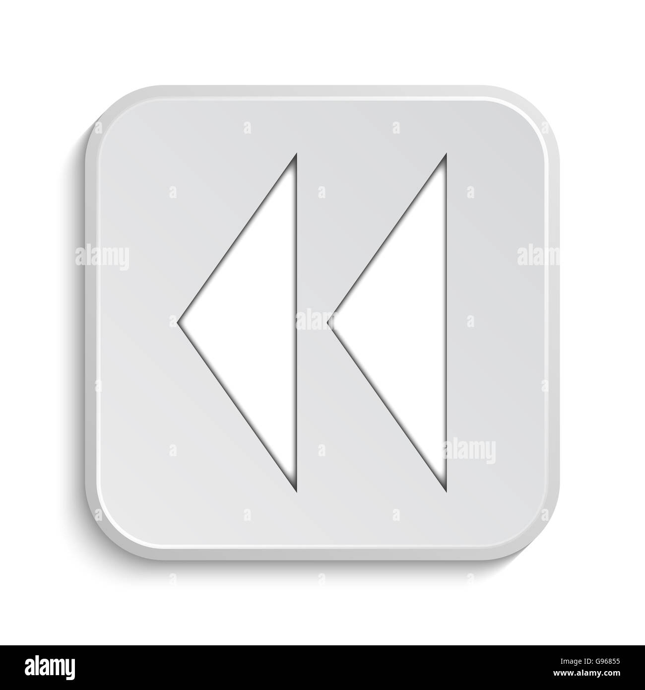 Rewind icon. Internet button on white background Stock Photo - Alamy