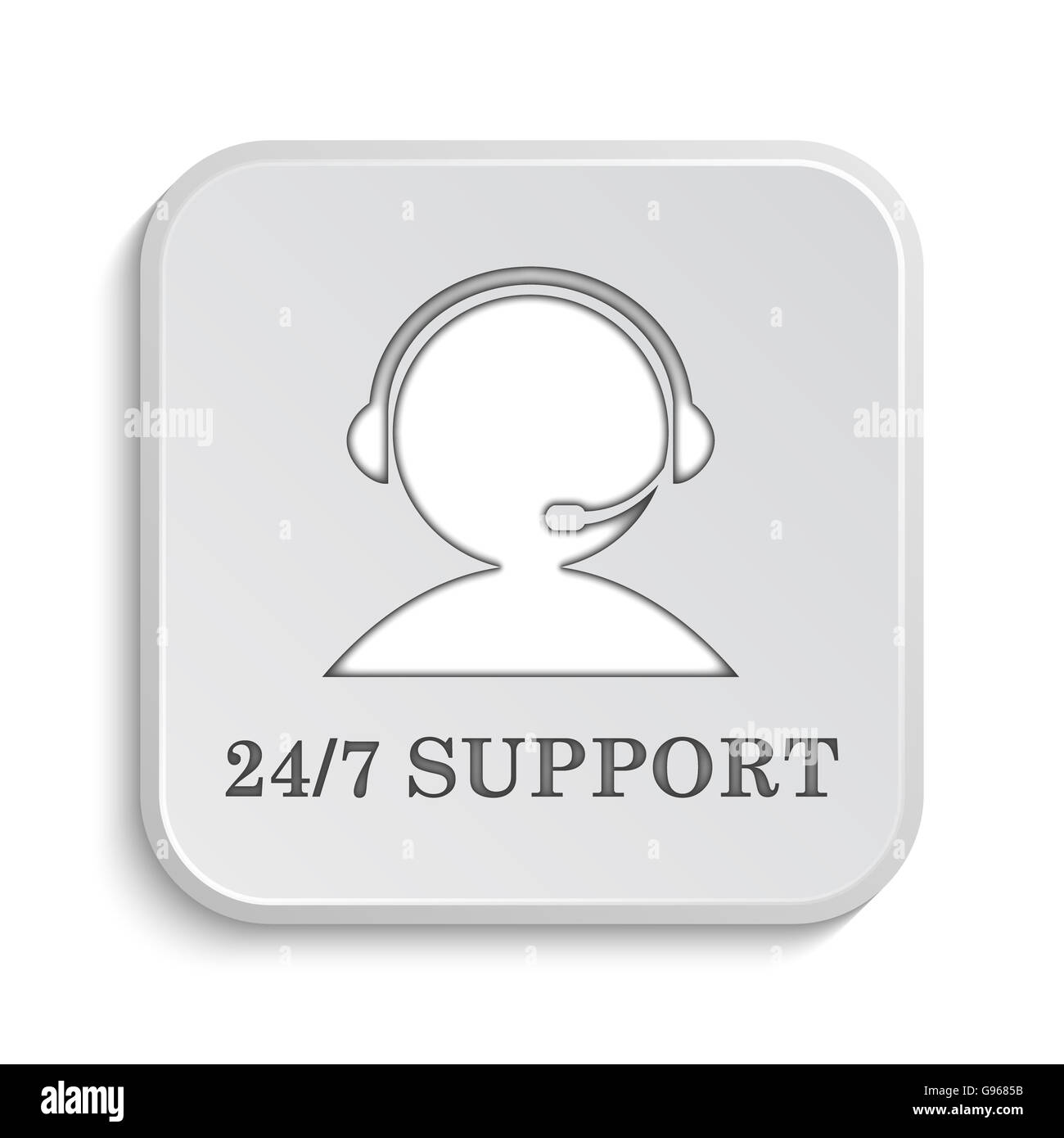 24-7 Support icon. Internet button on white background Stock Photo - Alamy