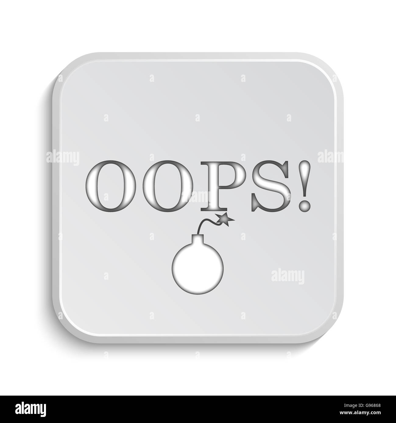 Oops icon. Internet button on white background Stock Photo - Alamy