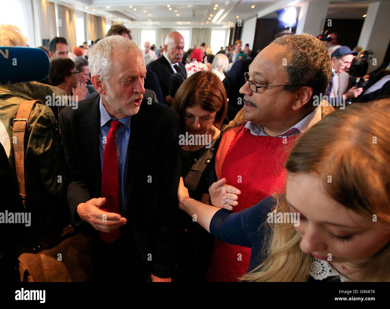 Labour Leader Jeremy Corbyn with Marc Wadsworth (centre), who runs ...